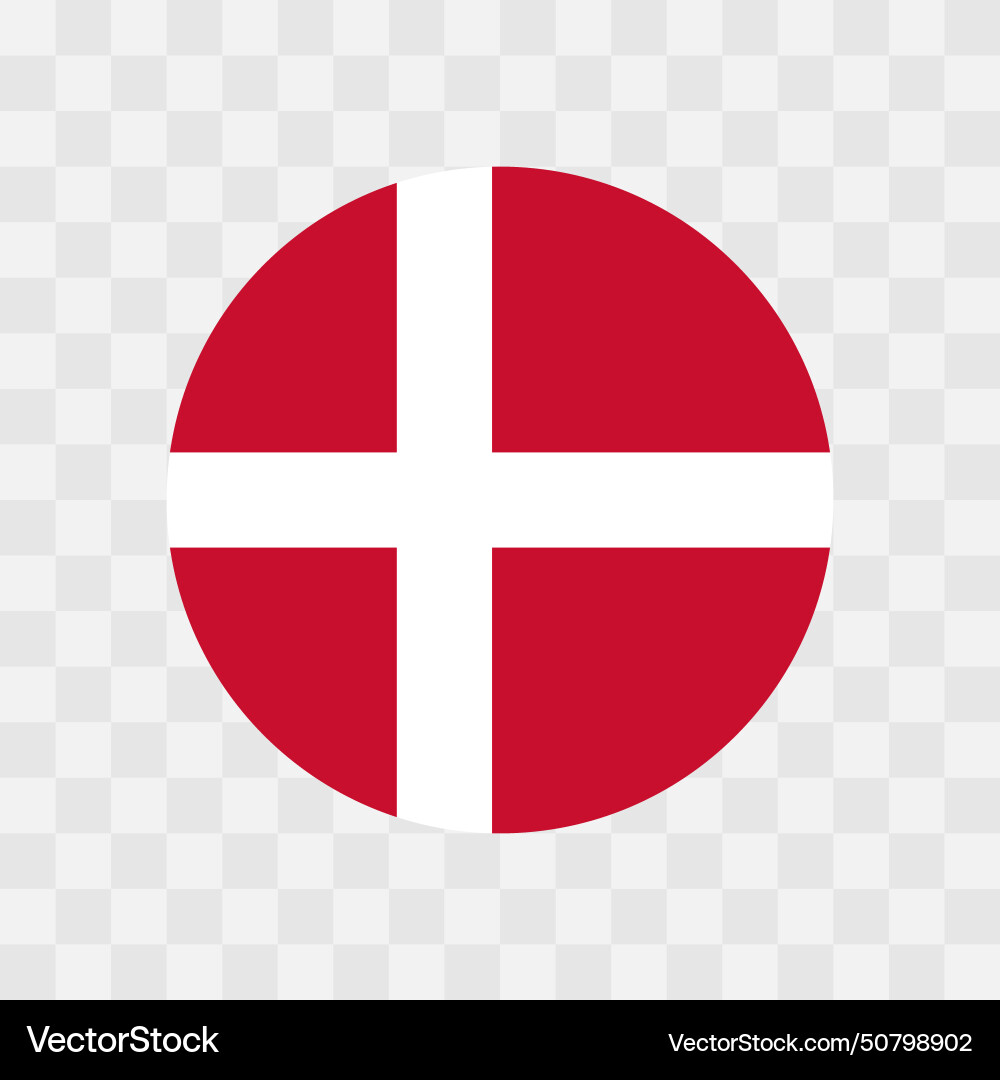 Circle flag of denmark Royalty Free Vector Image