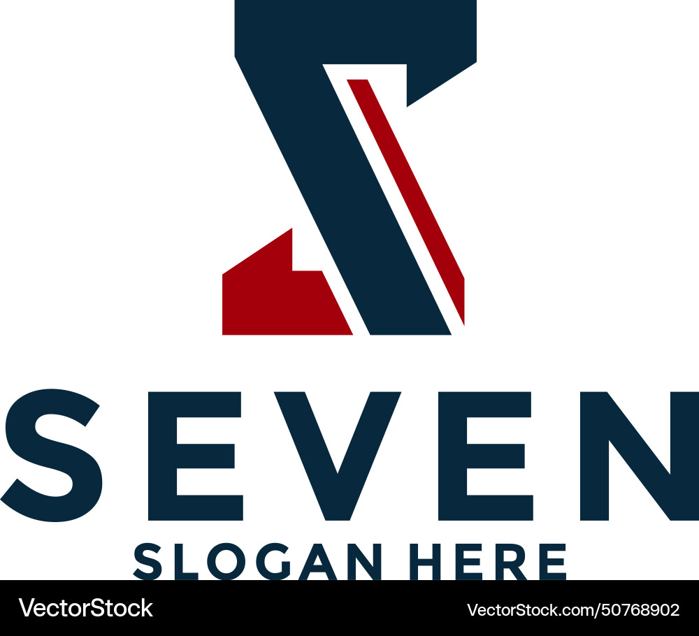Creative modern number 7 seven and letter s logo Vector Image
