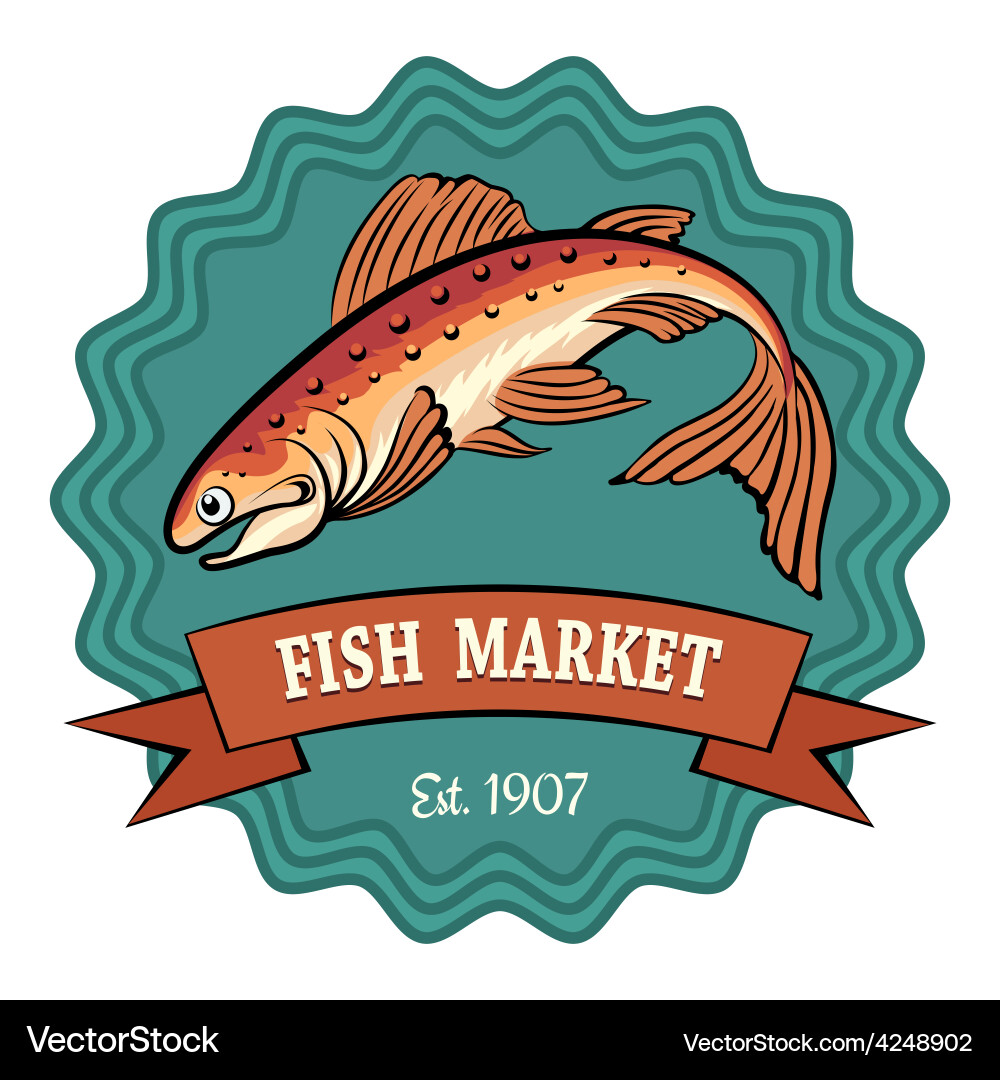 Fish market Royalty Free Vector Image - VectorStock