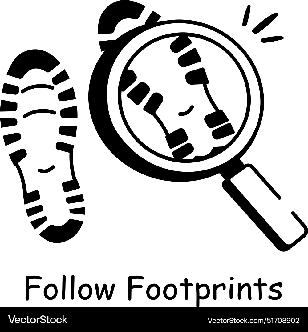 Follow footprints Royalty Free Vector Image - VectorStock