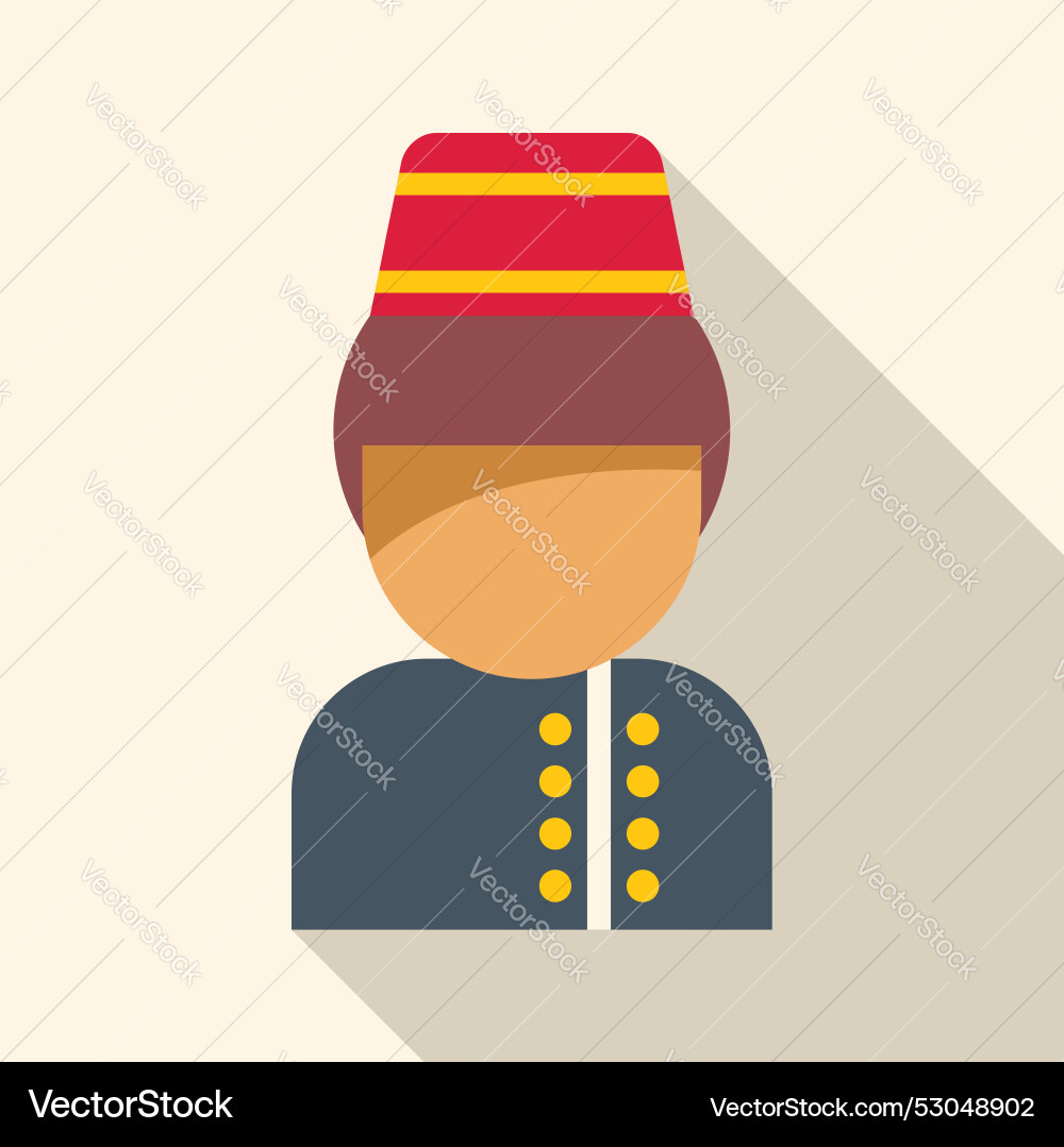 Hotel bellboy wearing a red uniform hat standing Vector Image