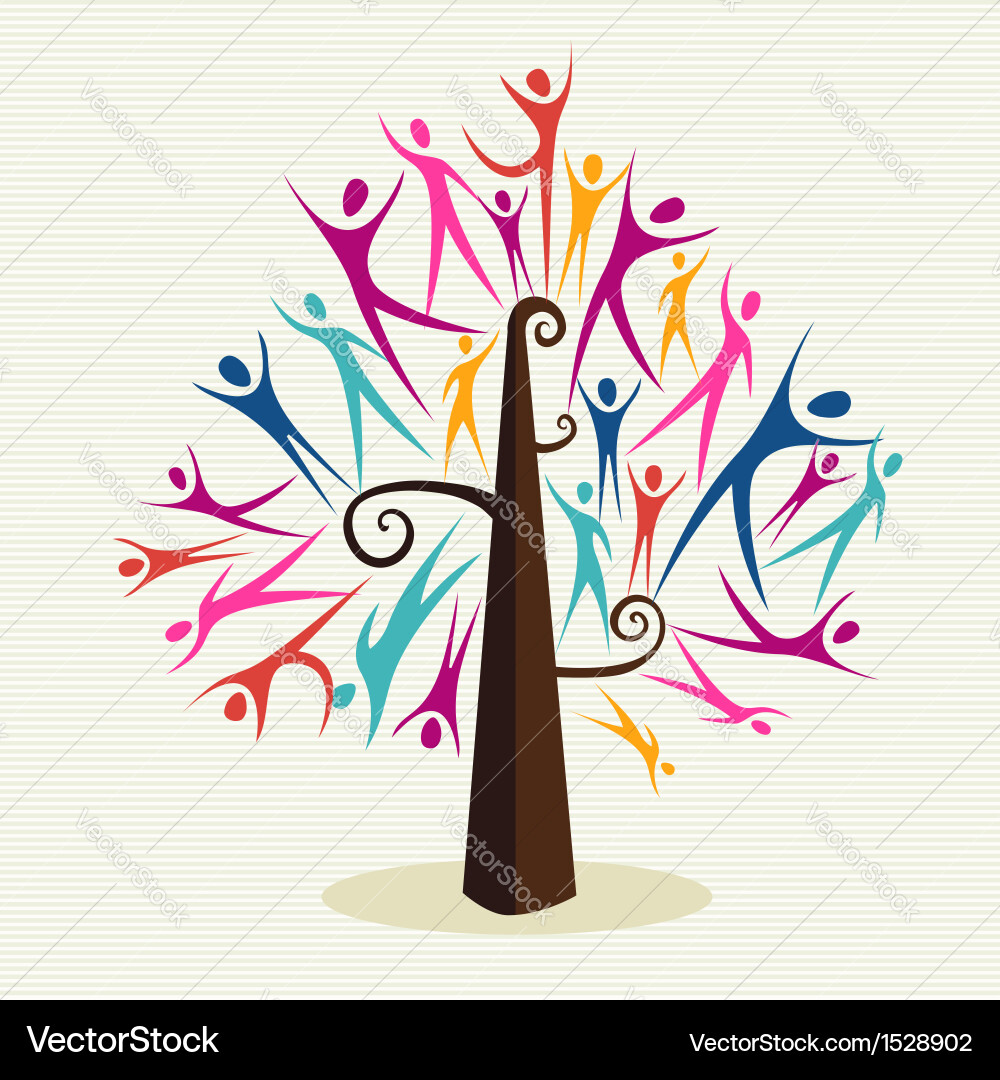 Human Network Tree Royalty Free Vector Image - VectorStock