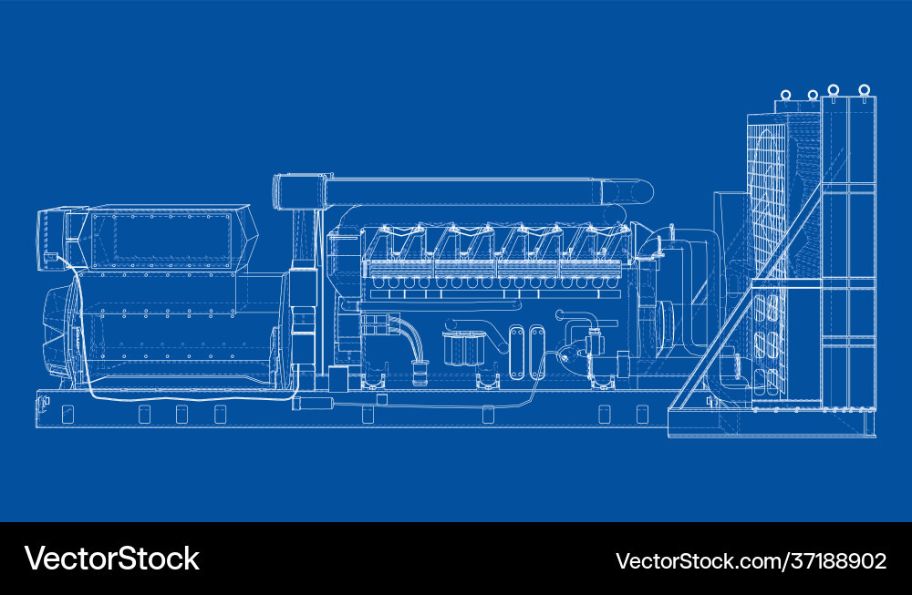 Industrial Diesel Generator Royalty Free Vector Image