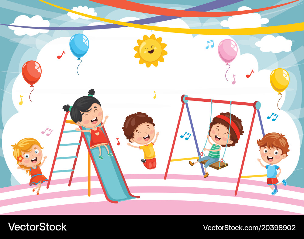 Kids playing Royalty Free Vector Image - VectorStock