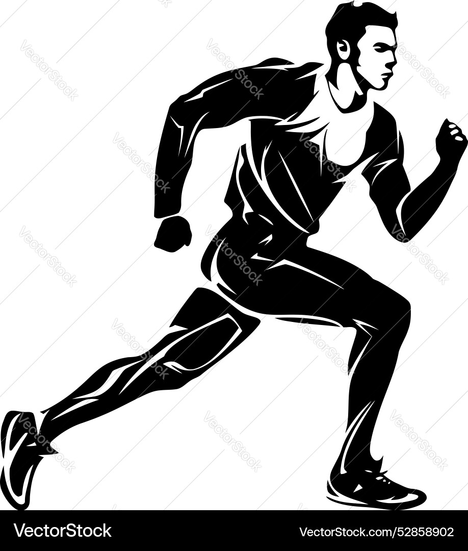 Speed stride runner emblem endurance excellence Vector Image