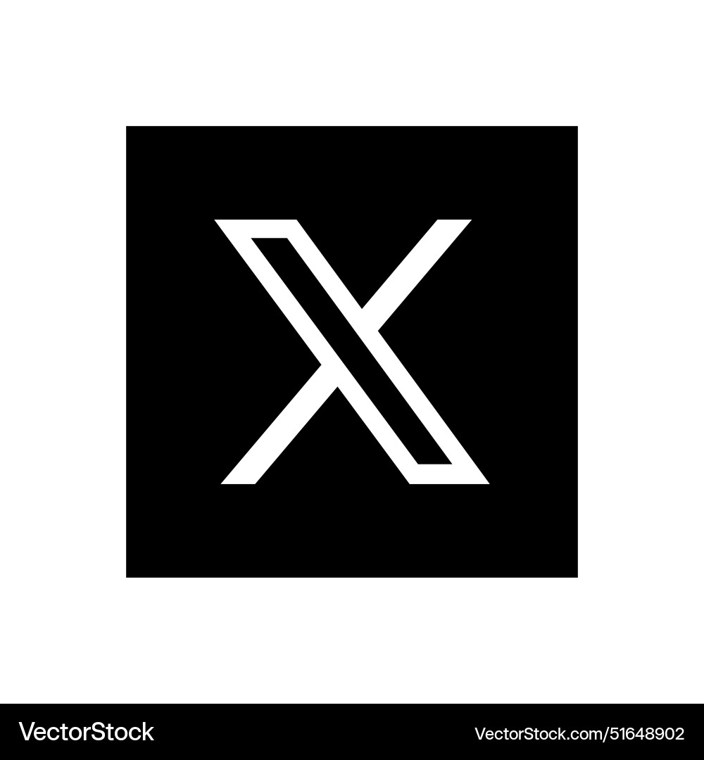 Twitter icon x logo social media Royalty Free Vector Image