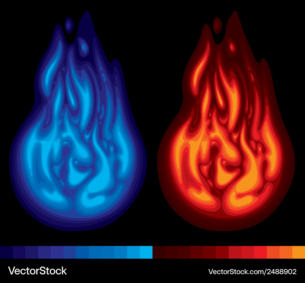 Two flames Royalty Free Vector Image - VectorStock