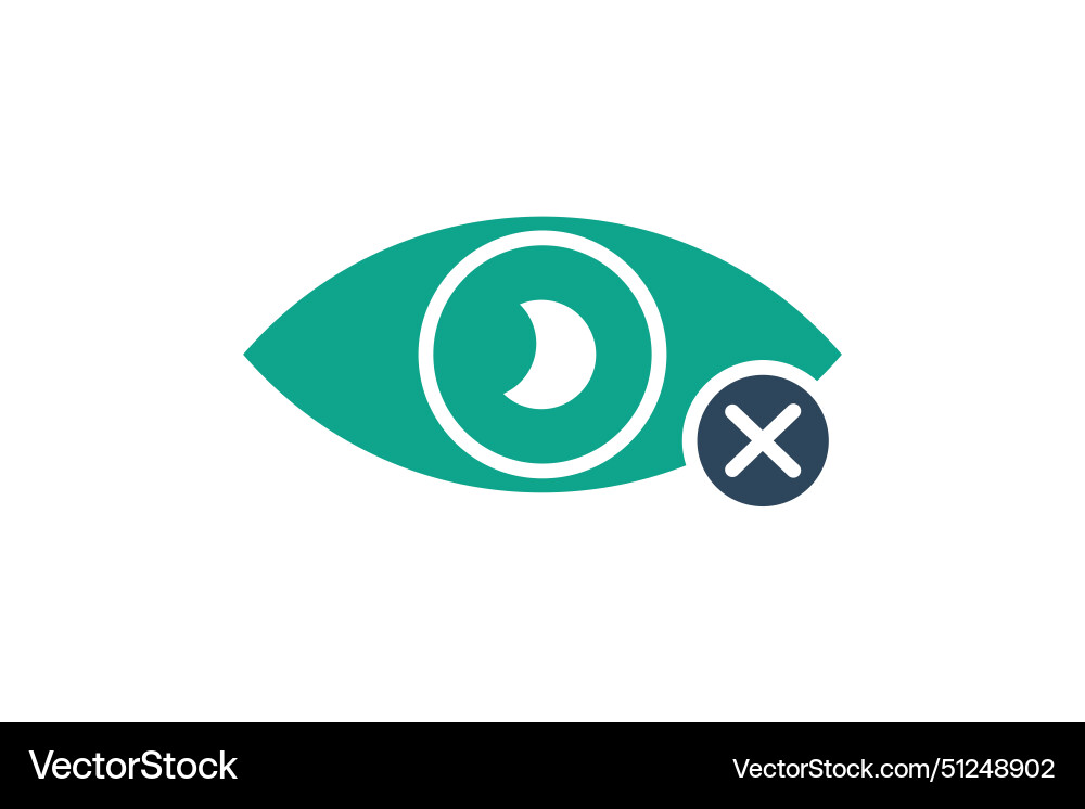 Vision loss icon eye with cross related Royalty Free Vector