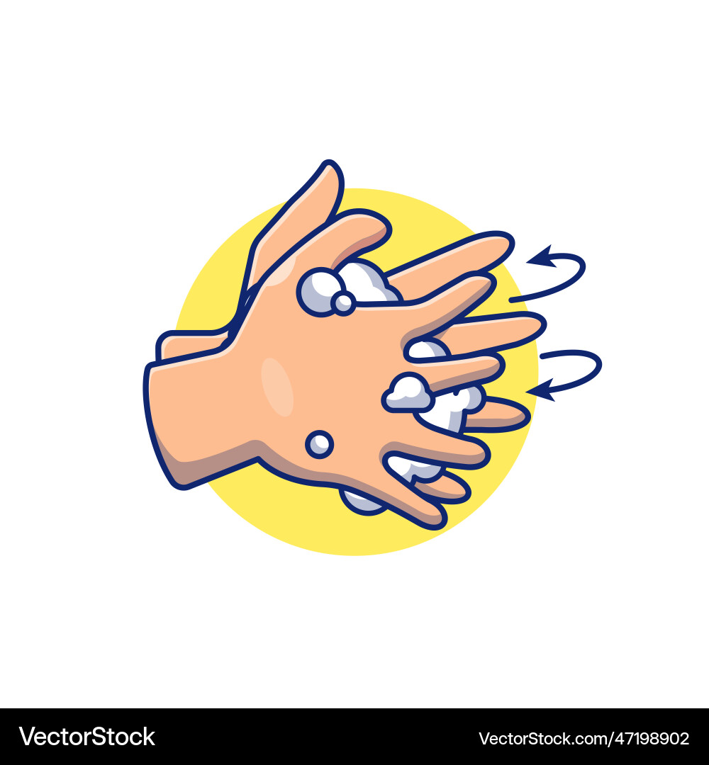 Washing hand cartoon Royalty Free Vector Image