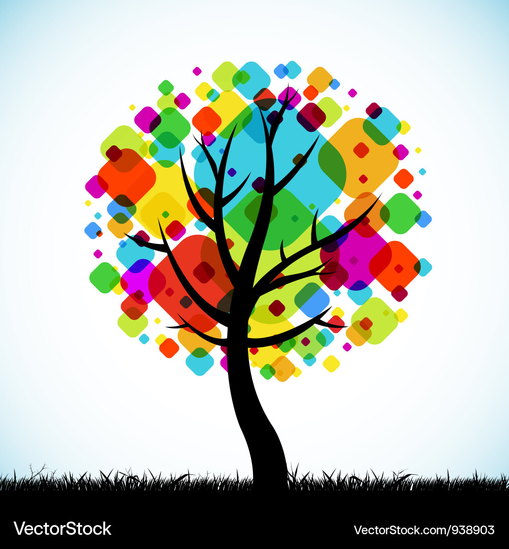 Abstract tree colorful background Royalty Free Vector Image