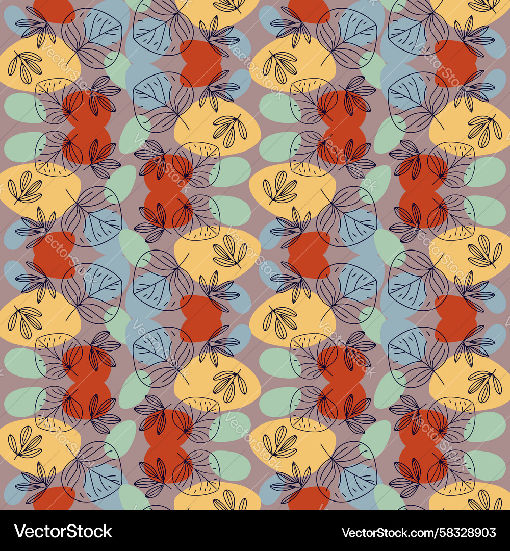 Botanical Leaf Pattern - Hand Drawn – Royalty-Free Vector | VectorStock