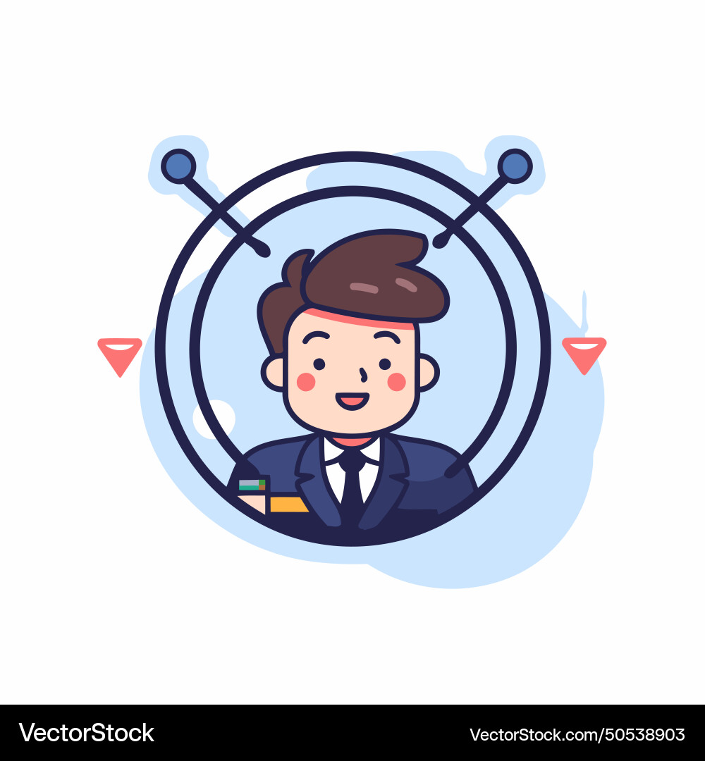 Businessman in circle flat style business Vector Image