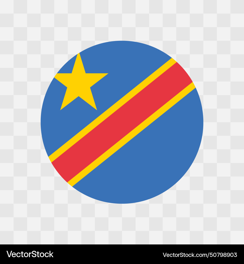 Circle flag of democratic republic Royalty Free Vector Image