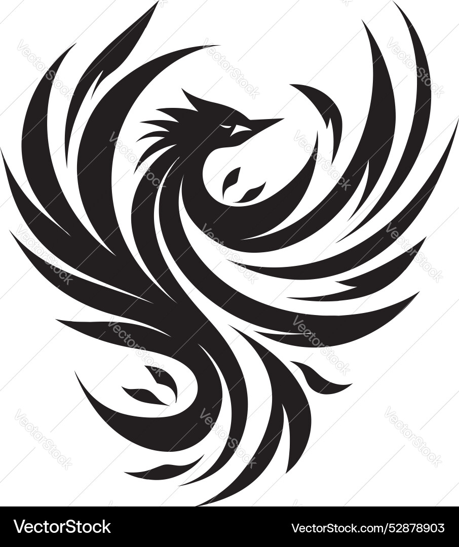 Cosmic phoenix art phoenix rising in shadows Vector Image