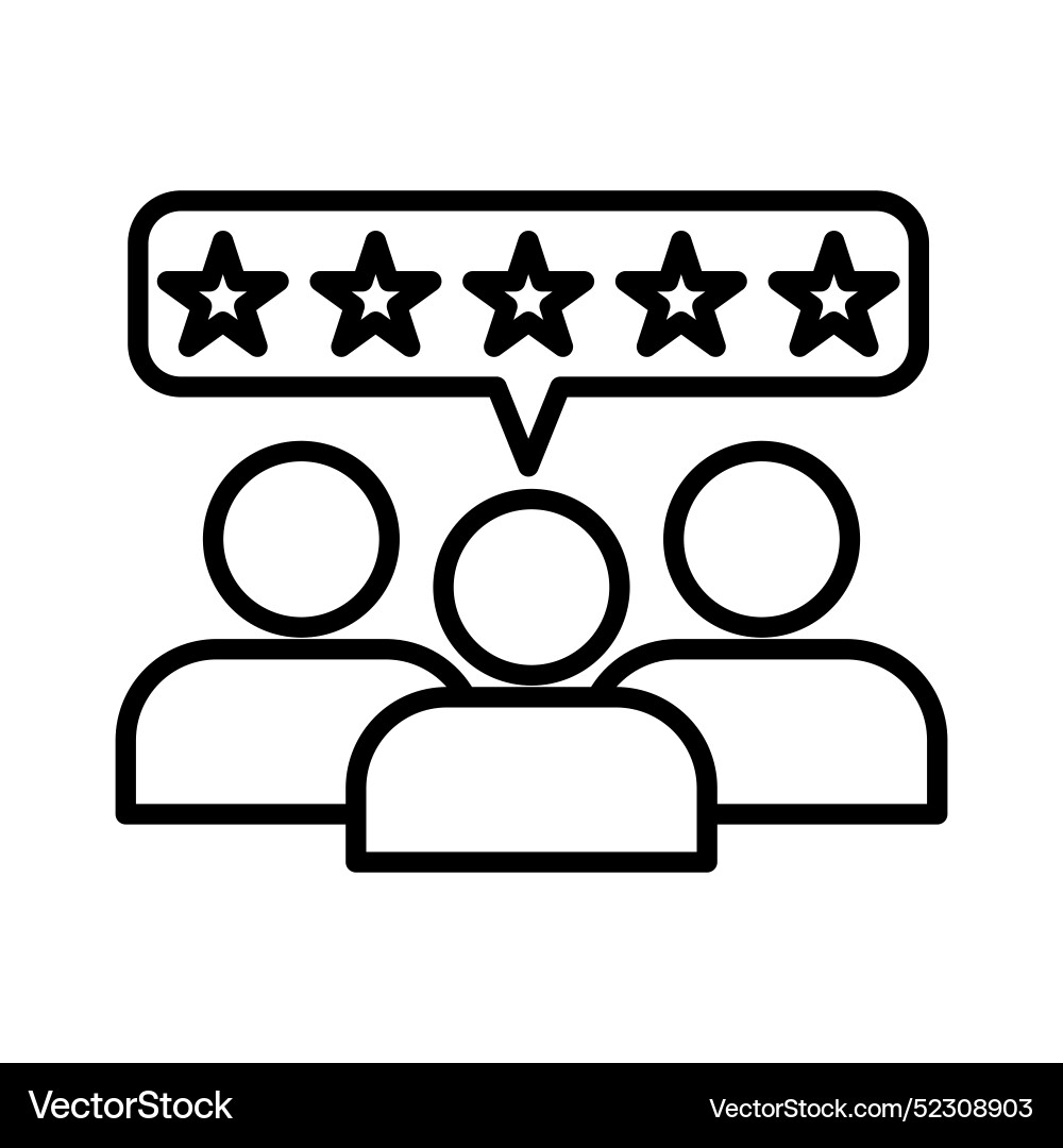 Feedback icon linear logo mark in black and white Vector Image