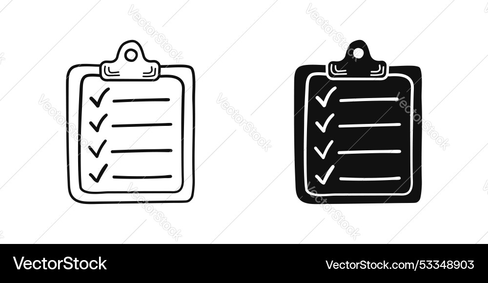 Hand drawn memo paper sheet icon in flat style Vector Image