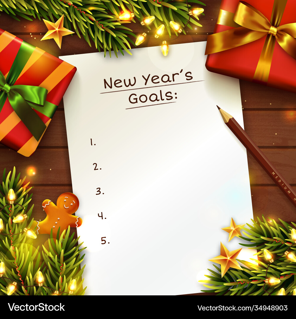 New years goals concept background Royalty Free Vector Image