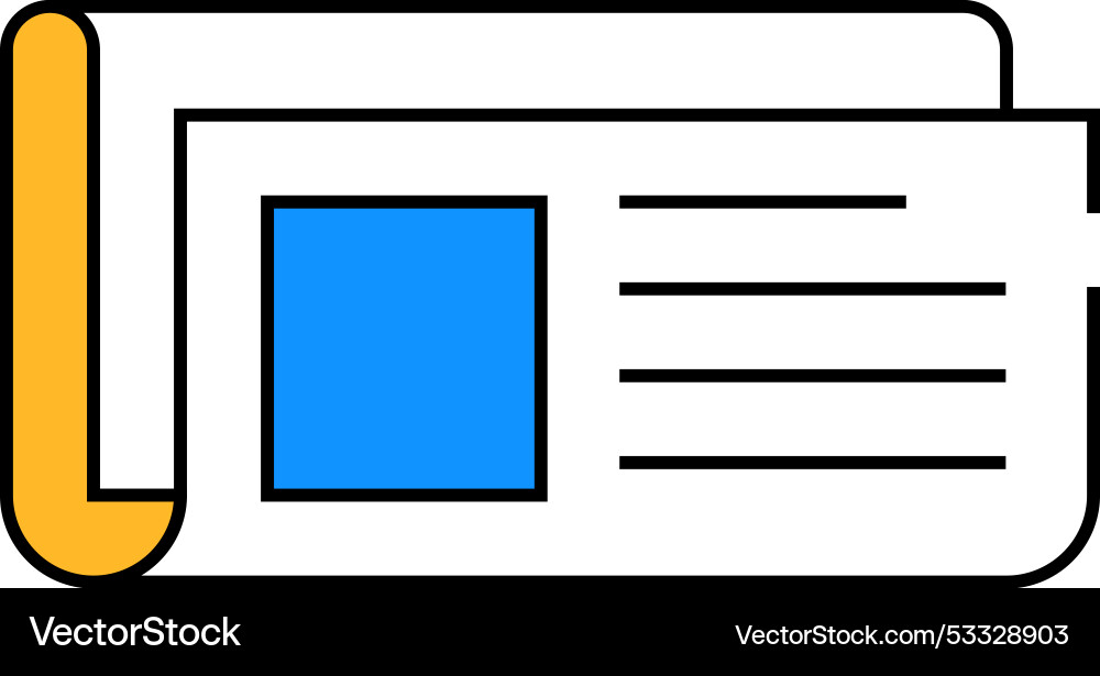 Newspaper roll sign icon color Royalty Free Vector Image