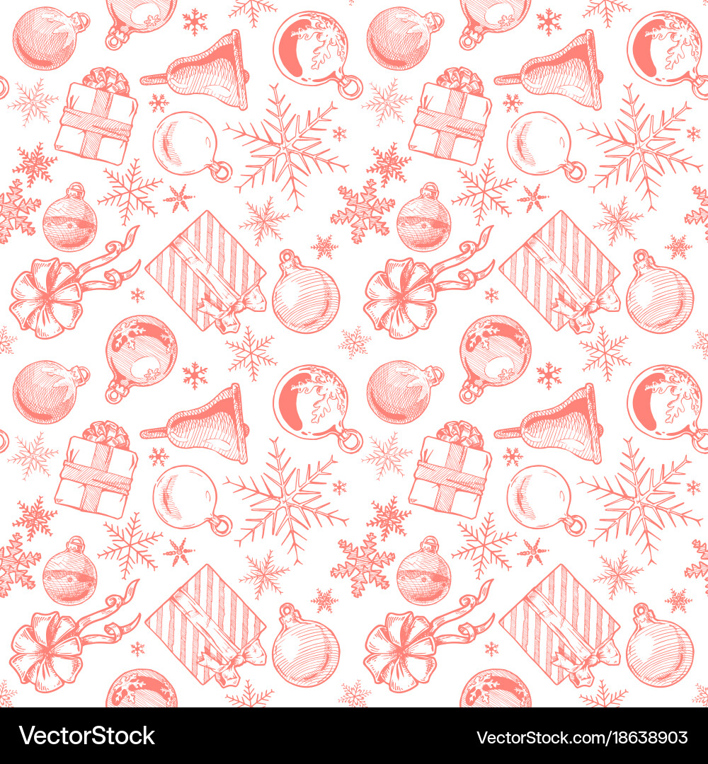Red christmas background seamless tiling Vector Image