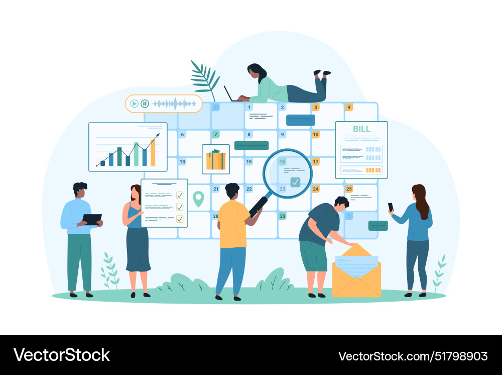 Schedule planning management of business tasks Vector Image