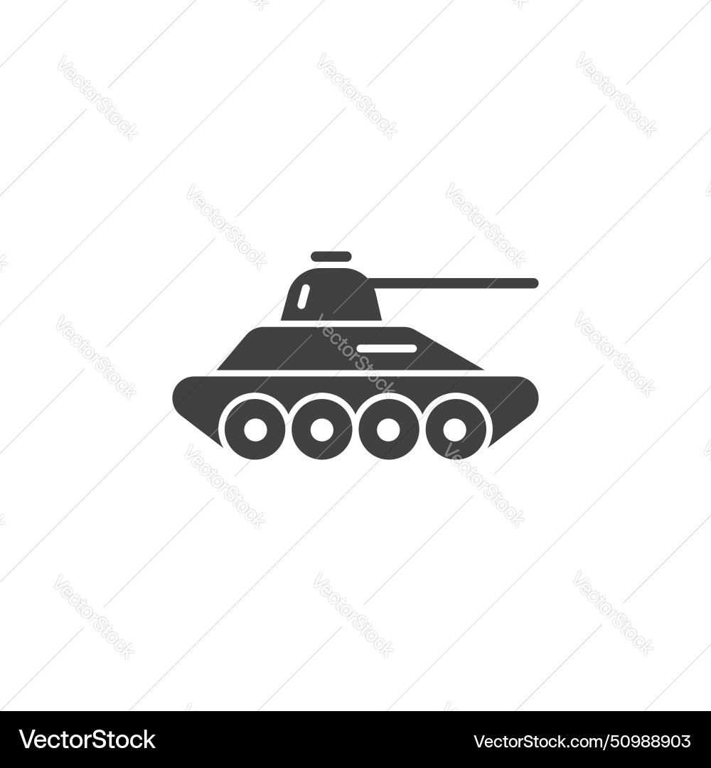 Tank icon in flat style panzer vehicle Royalty Free Vector