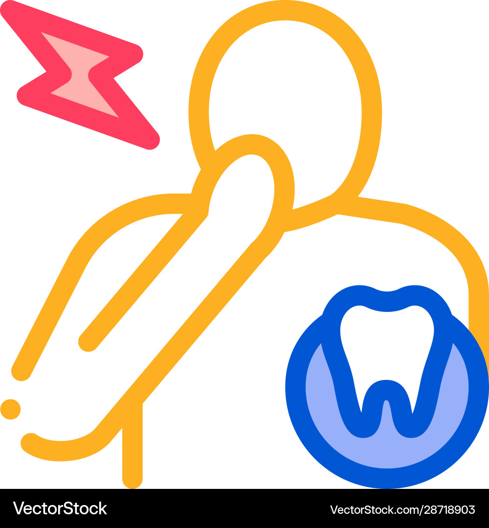 Toothache icon outline Royalty Free Vector Image