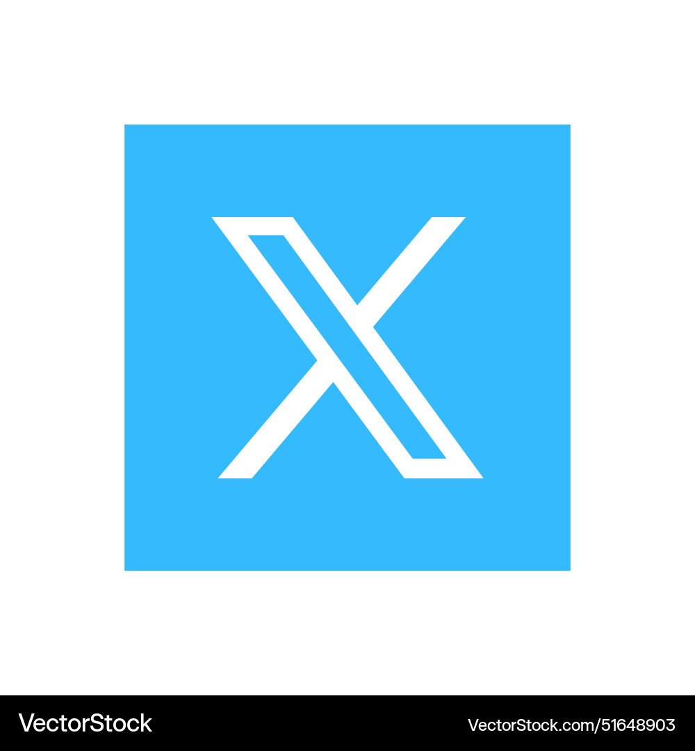 Twitter icon x logo social media Royalty Free Vector Image