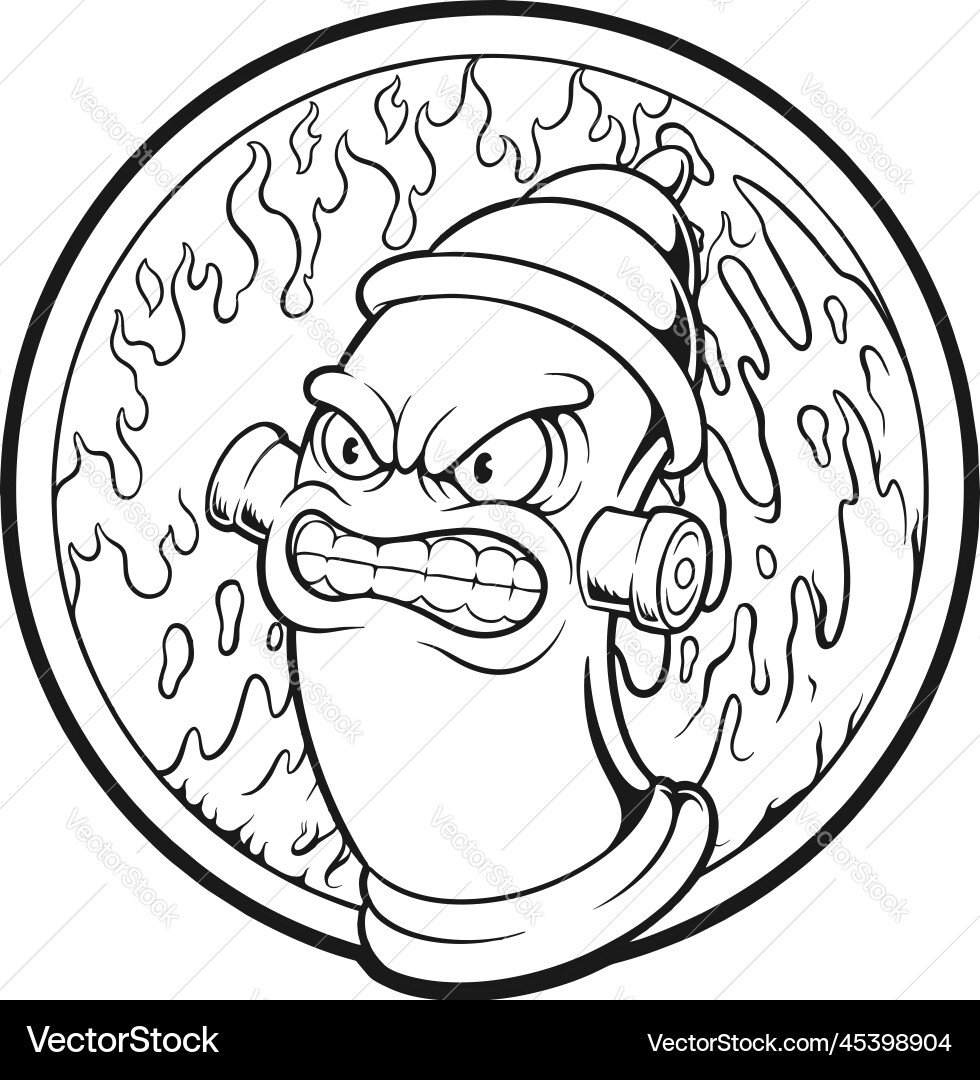 Angry Fire Hydrant Mascot Royalty Free Vector Image