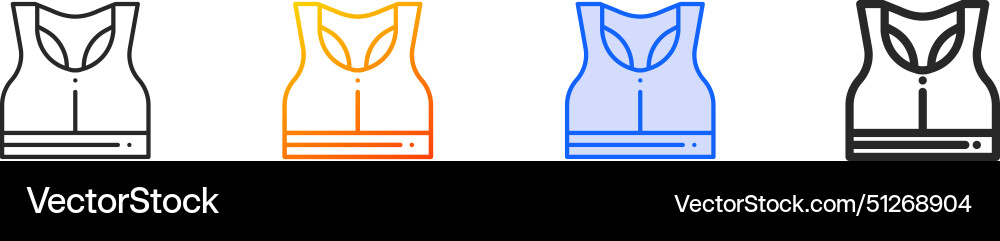 Brassiere iconthin linear gradient blue stroke Vector Image