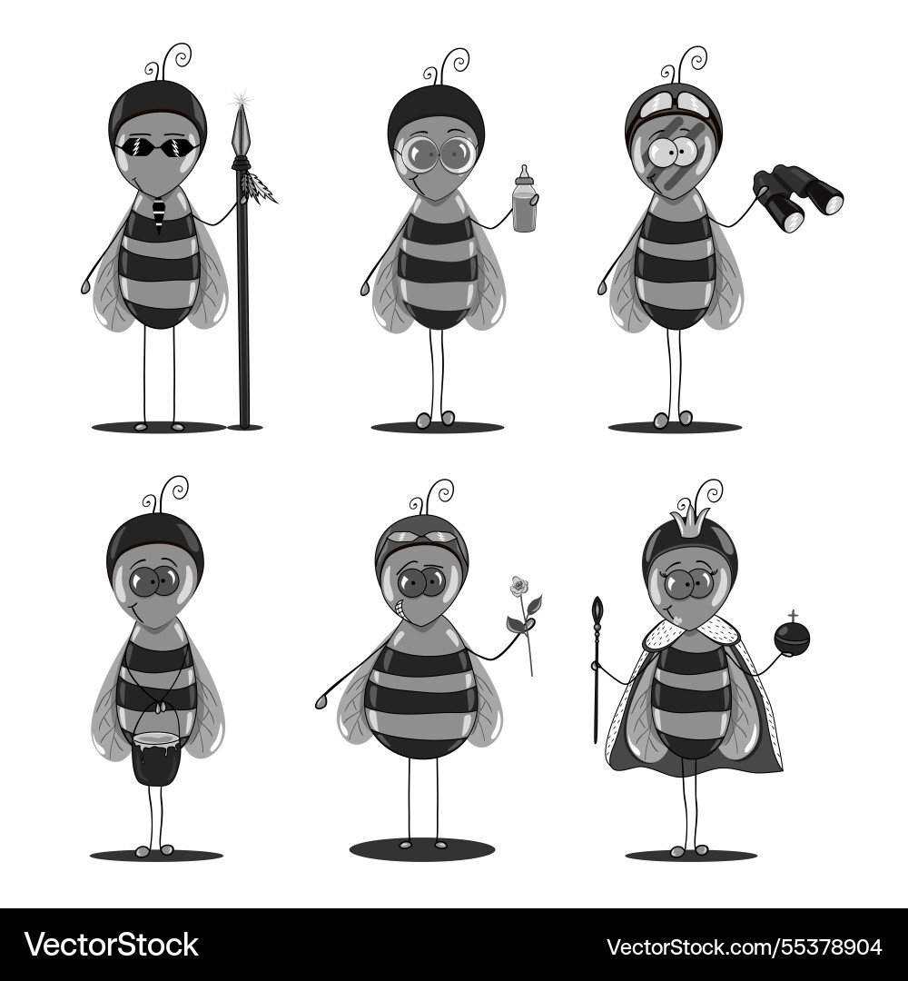 Classification of bees collected large set Vector Image