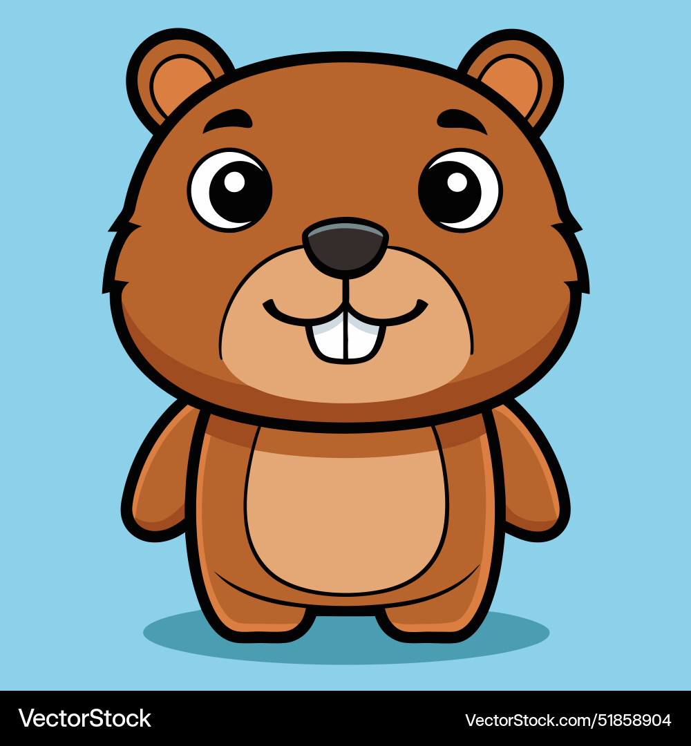 Cute beaver cartoon icon Royalty Free Vector Image