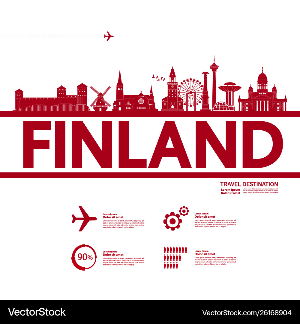 Finland travel destination Royalty Free Vector Image