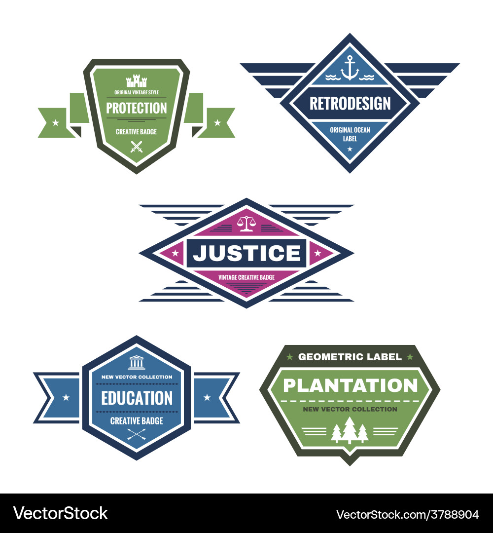 Five original vintage badges Royalty Free Vector Image