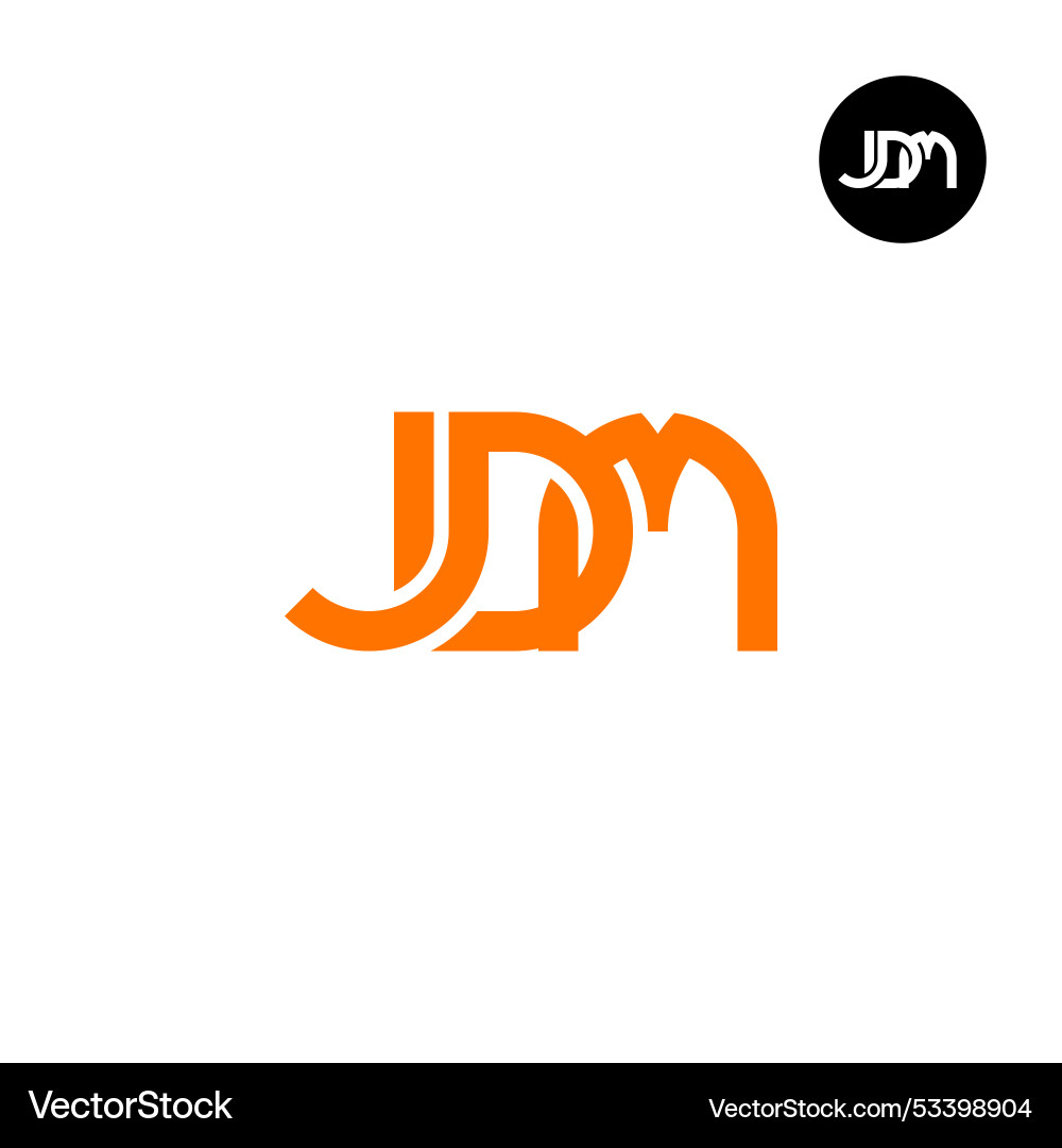 Jdm logo letter monogram design Royalty Free Vector Image