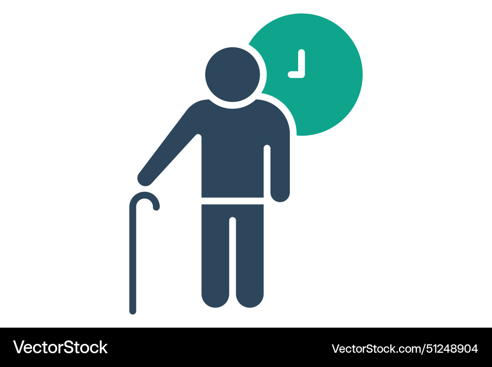 Lifetime icon people with clock related Royalty Free Vector