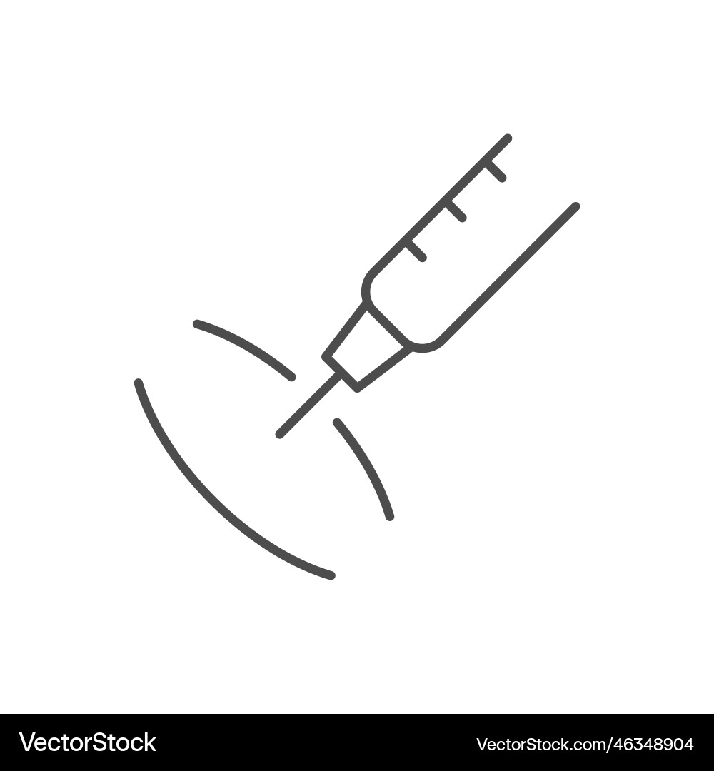 Medical injection line outline icon Royalty Free Vector