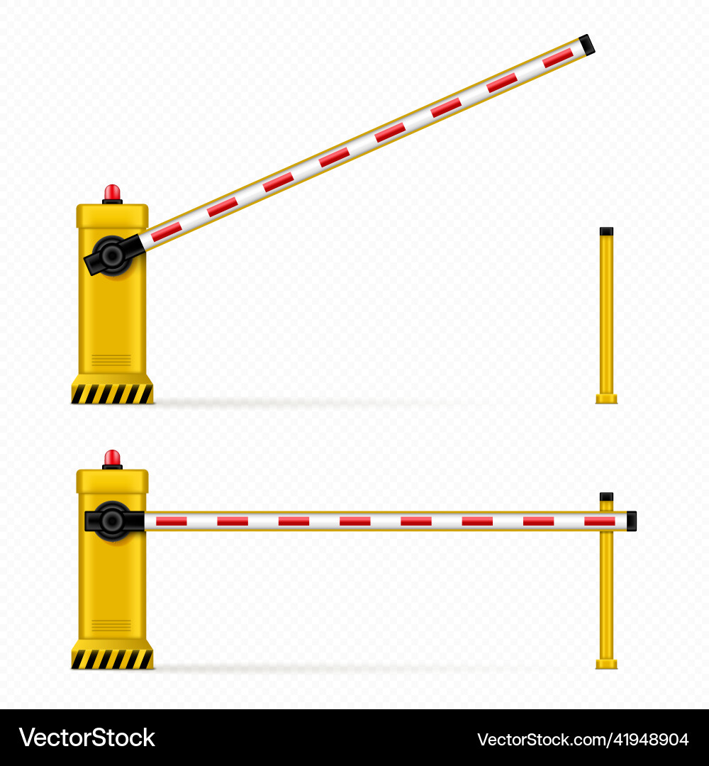 Realistic open and closed car barrier barricade Vector Image