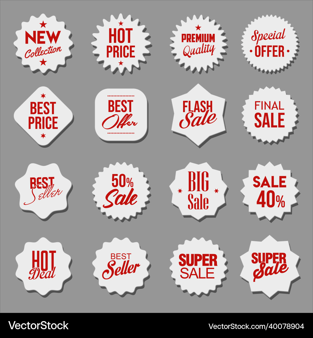 Sale & Discount Price Tags - Set Royalty Free Vector