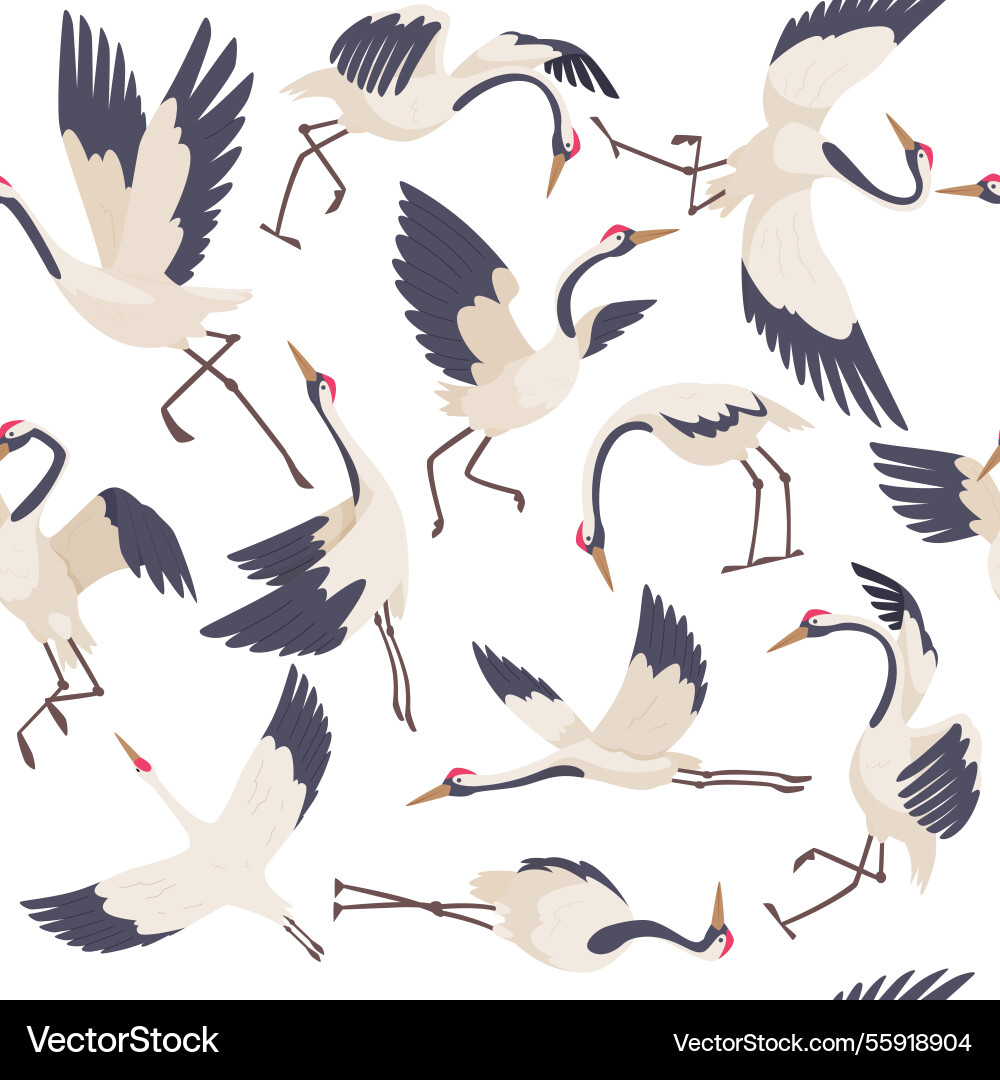 Stork pattern wild flying beauty Royalty Free Vector Image