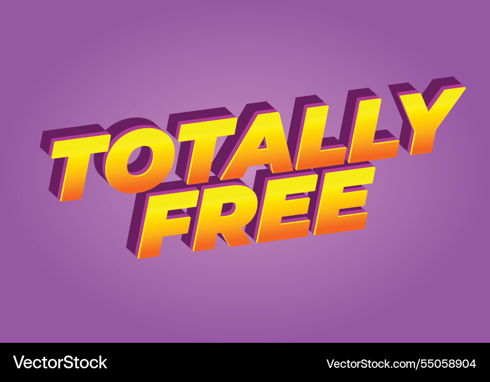 Totally free text effect in bold and modern Vector Image