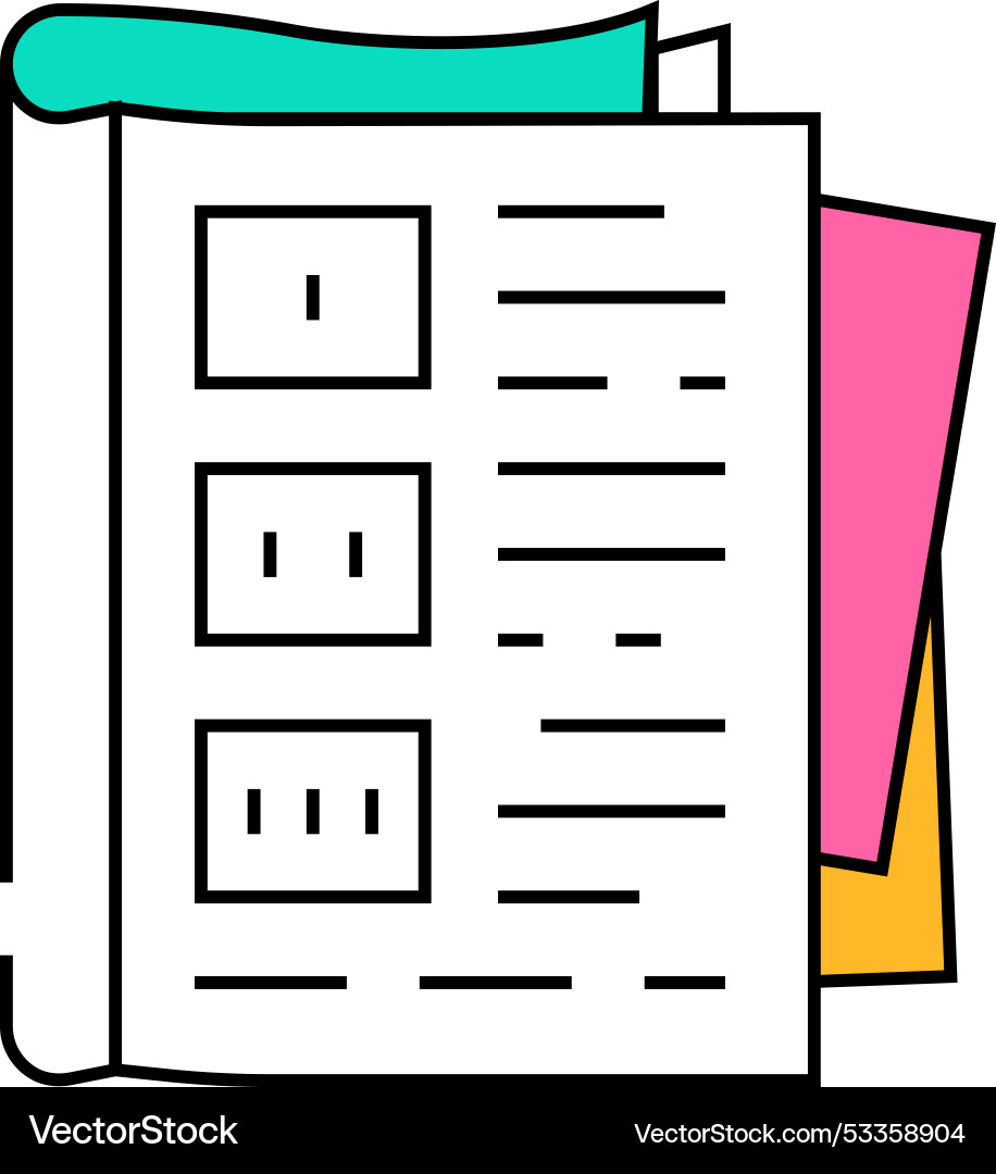 Tutorial book icon color Royalty Free Vector Image