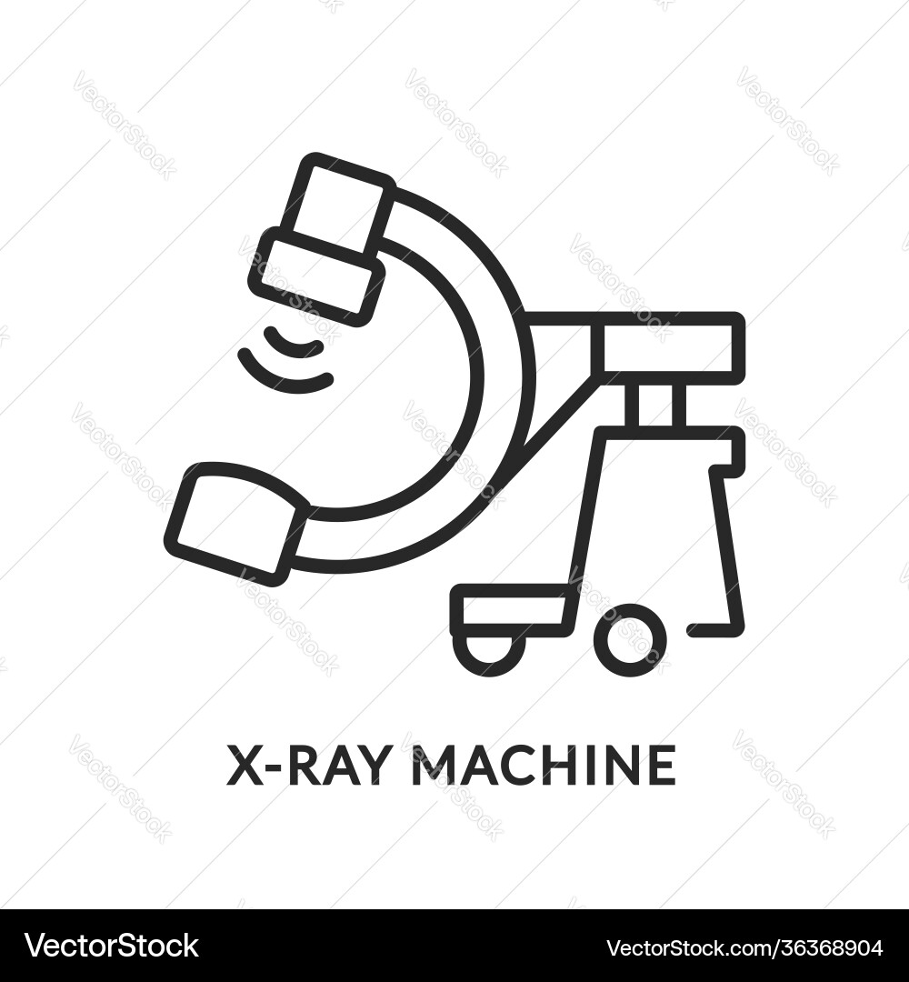 X-ray machine flat line icon Royalty Free Vector Image