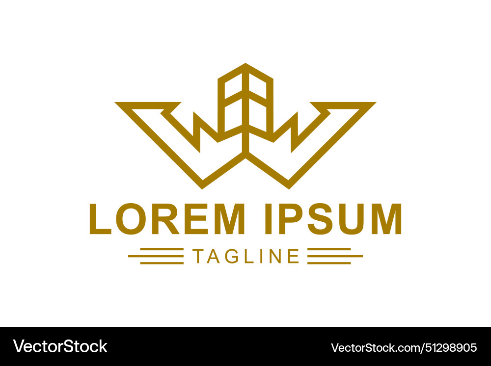 Building logo abstract letter logo w Royalty Free Vector
