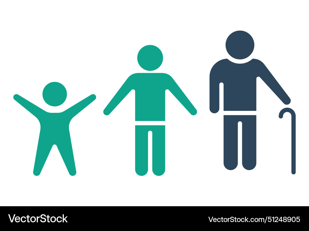 Generation icon children to old age related Vector Image