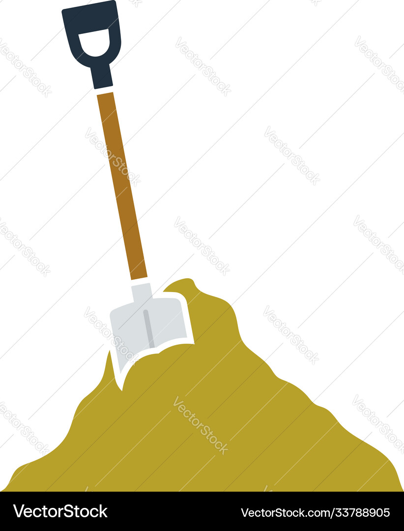 Icon construction shovel and sand Royalty Free Vector Image