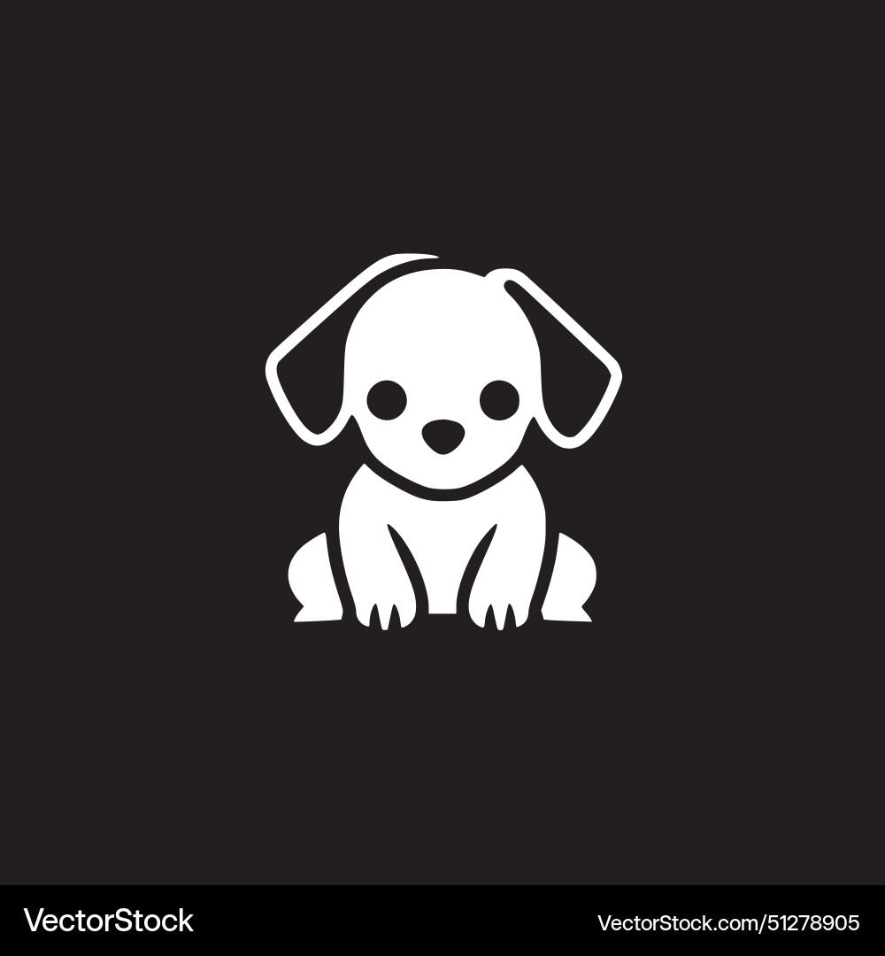 Puppy - black and white isolated icon Royalty Free Vector