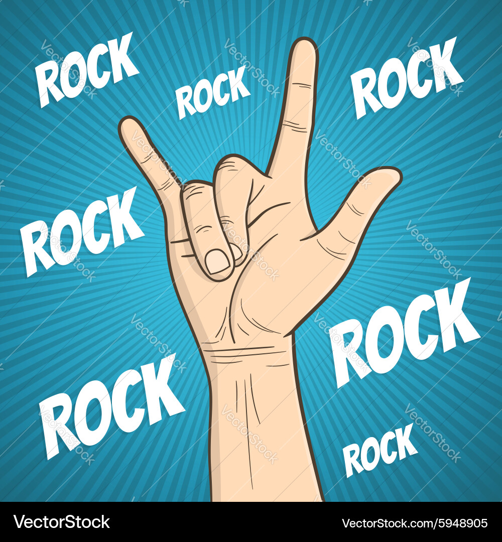 Rock hand Royalty Free Vector Image - VectorStock