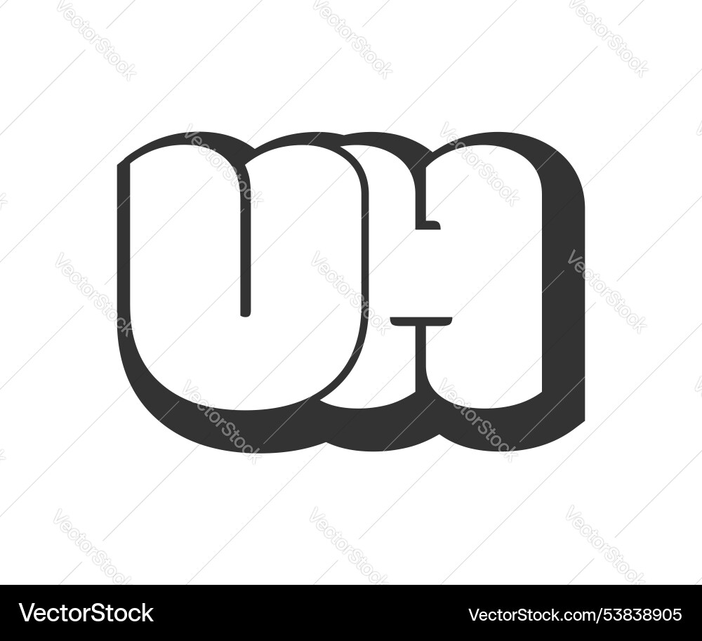Uh logo bubble comic lettering rounded Royalty Free Vector