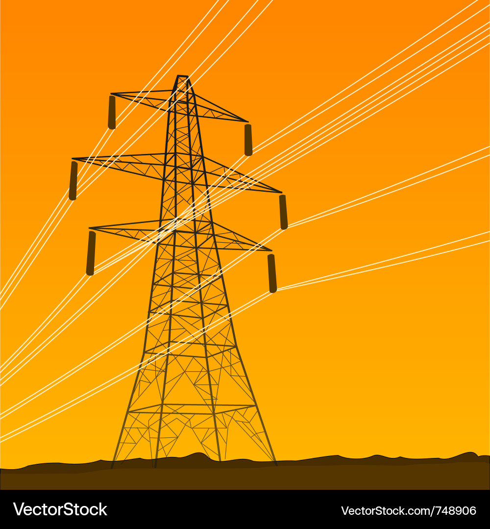Electrical tower Royalty Free Vector Image - VectorStock