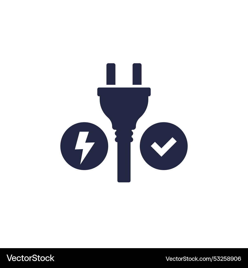Electricity icon with electric plug Royalty Free Vector